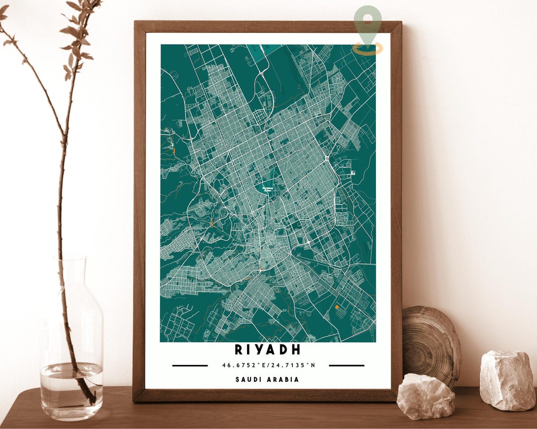 Riyadh Map, Riyadh Map Print, Riyadh Personalized Map, Riyadh Wall Art ...