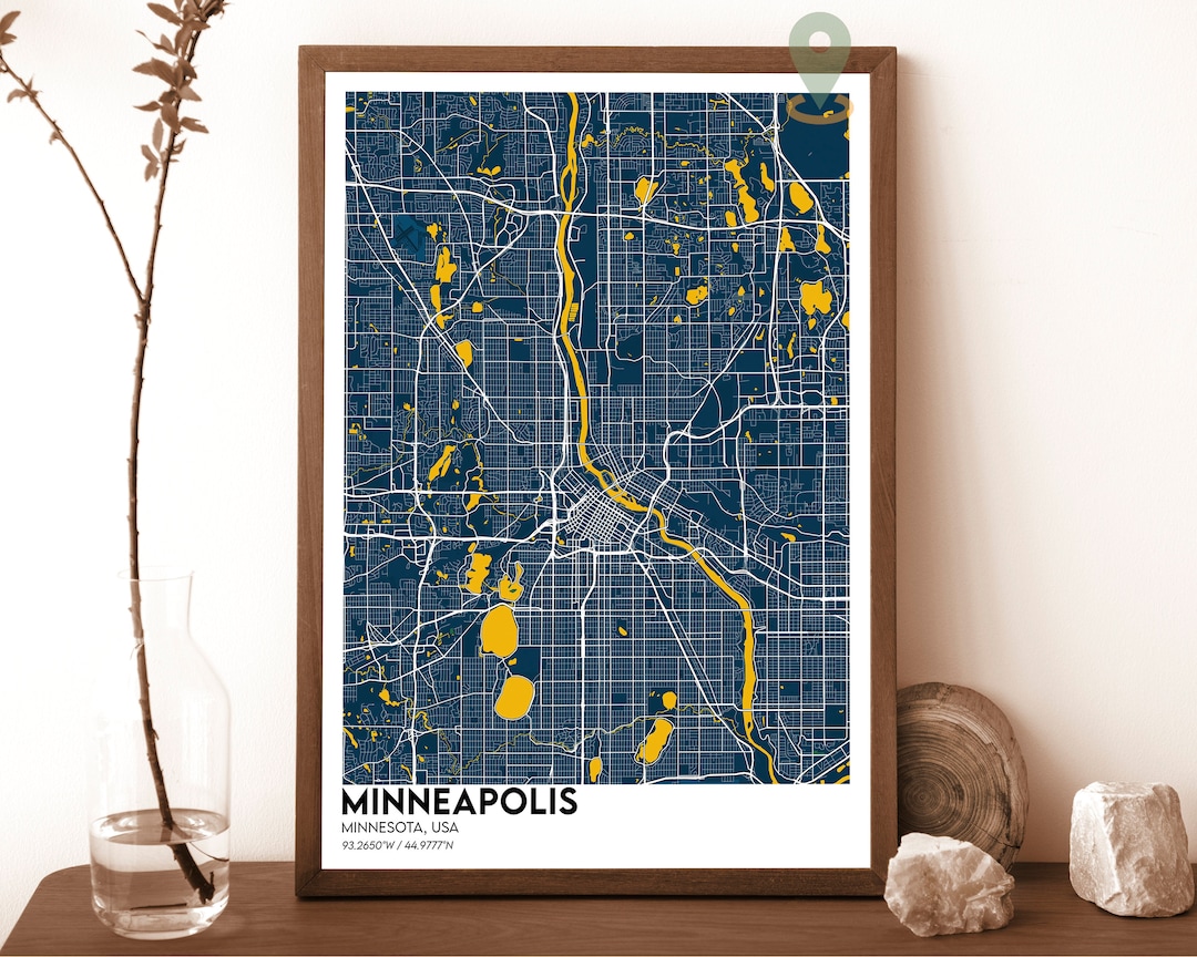 Minneapolis Map , Minneapolis Map Print, Minneapolis City Map ...