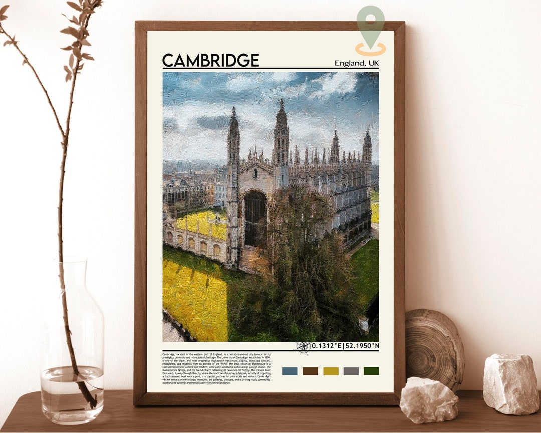 Cambridge Print, Cambridge Poster, Cambridge Wall Art, Cambridge Travel ...