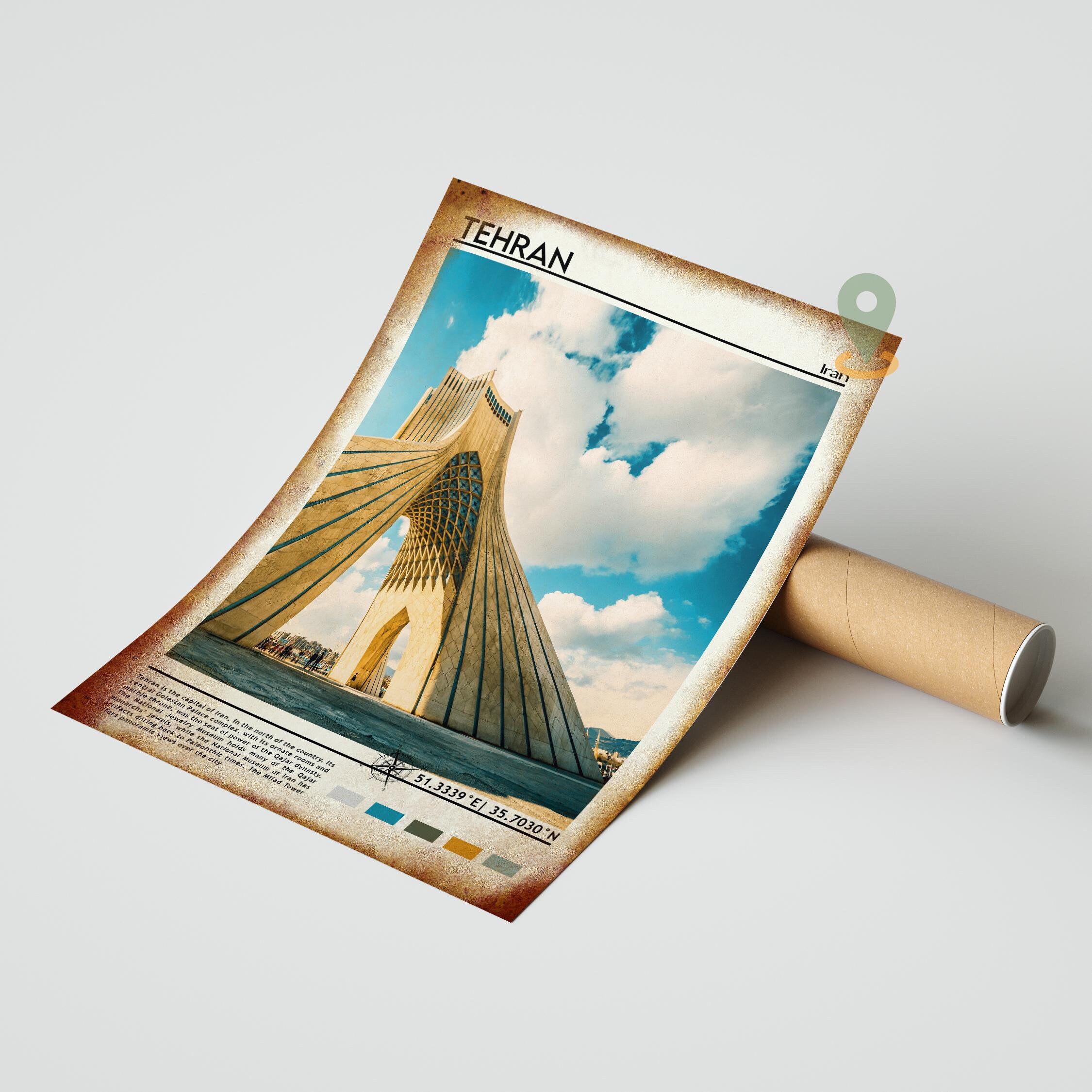 Tehran Print Vintage Poster Tehran Art Tehran Poster - Etsy