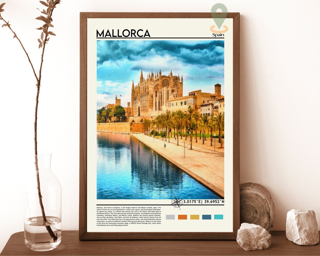 Mallorca Print, Vintage Poster, Mallorca Art, Mallorca Poster, Mallorca ...