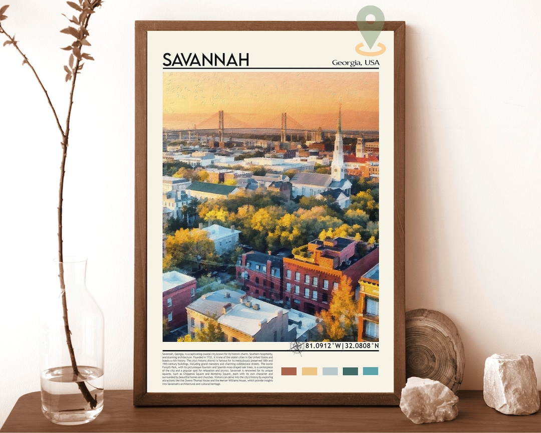 Savannah Print, Savannah Poster, Savannah Wall Art, Savannah Travel ...