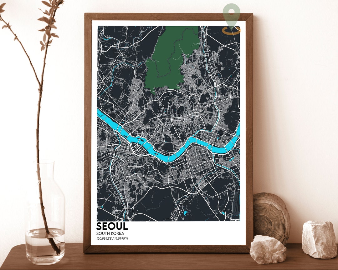 Seoul Map , Seoul Map Print, Seoul City Map, Seoul Wall Art, Seoul ...