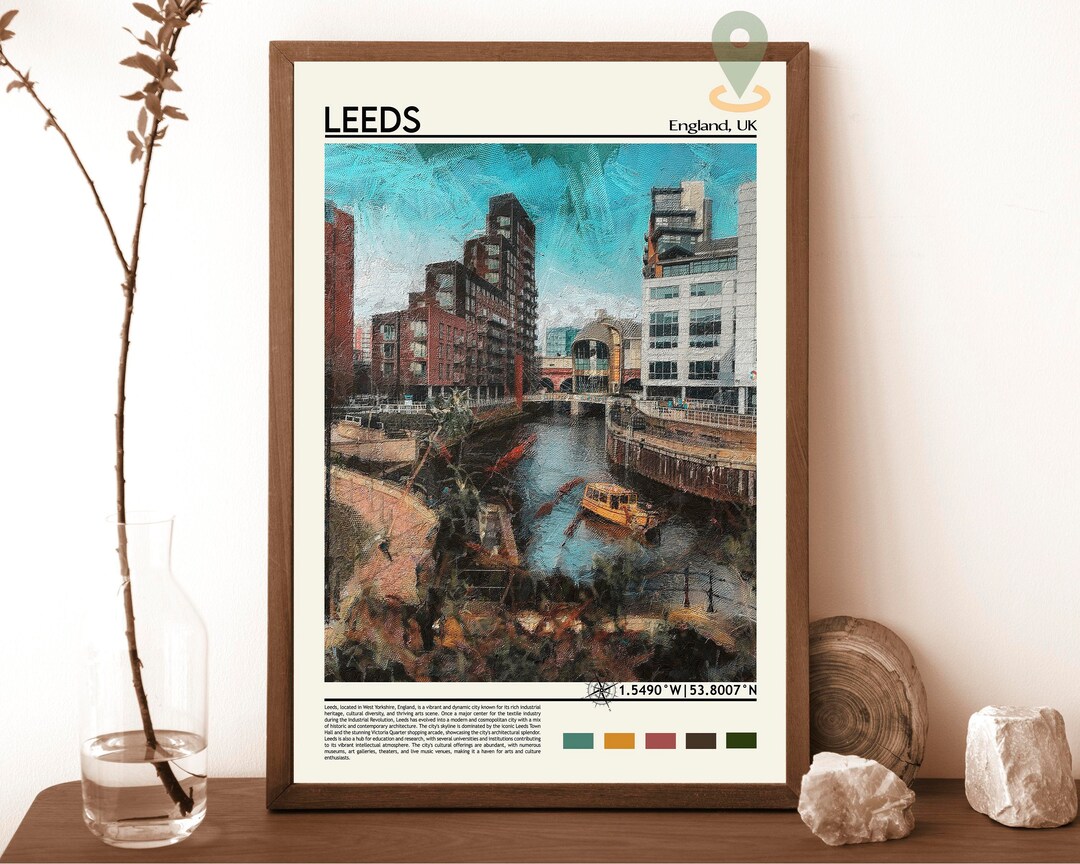 Leeds Print, Leeds Poster, Leeds Wall Art, Leeds Travel Print, Leeds ...