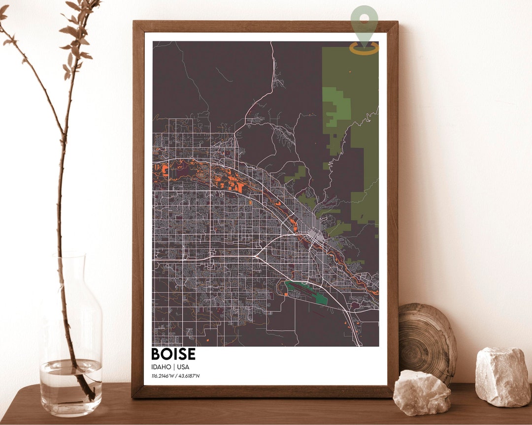 Boise Map, Boise Map Print, Boise Personalized Map, Boise Wall Art ...