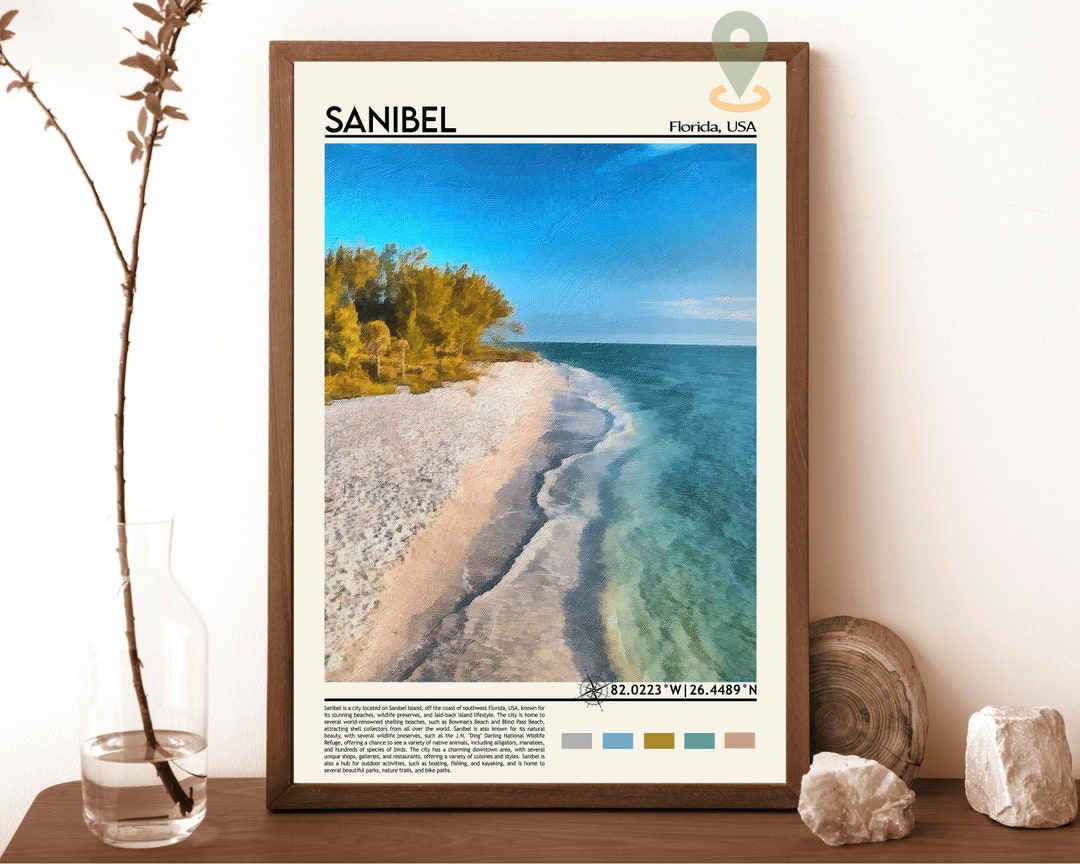 Sanibel Print, Sanibel Poster, Sanibel Wall Art, Sanibel Travel ...