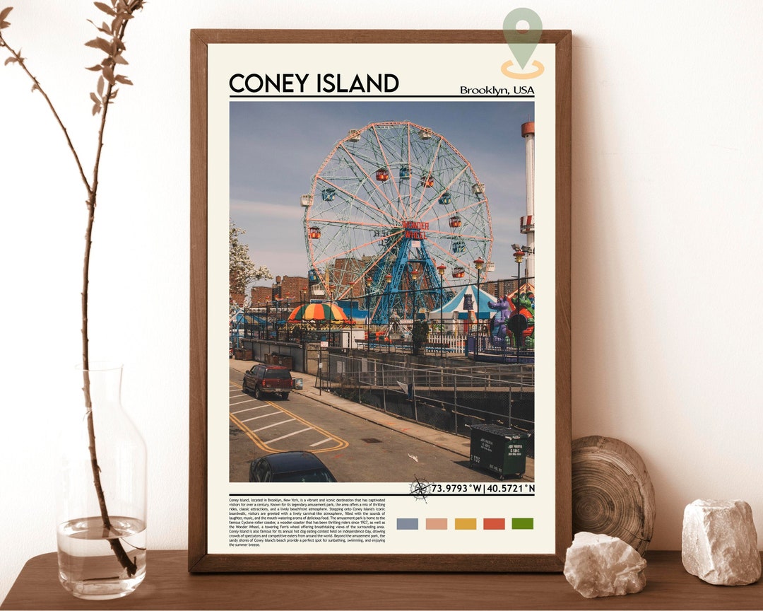 Coney Island Print, Coney Island Poster, Coney Island Wall Art, Coney ...