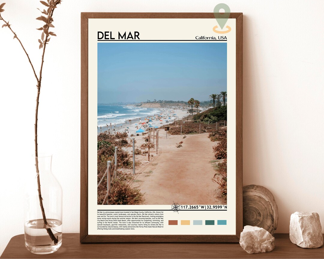 Del Mar Print, Del Mar Poster, Del Mar Wall Art, Del Mar Travel, Del ...