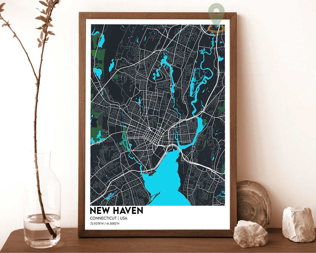 New Haven Map , New Haven Map Print, New Haven Personalized Map, New ...