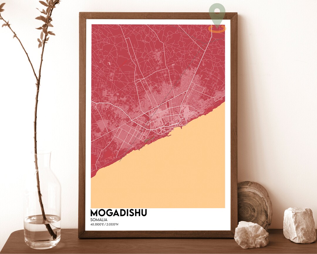 Mogadishu Map , Mogadishu Map Print, Mogadishu City Map, Mogadishu Wall ...