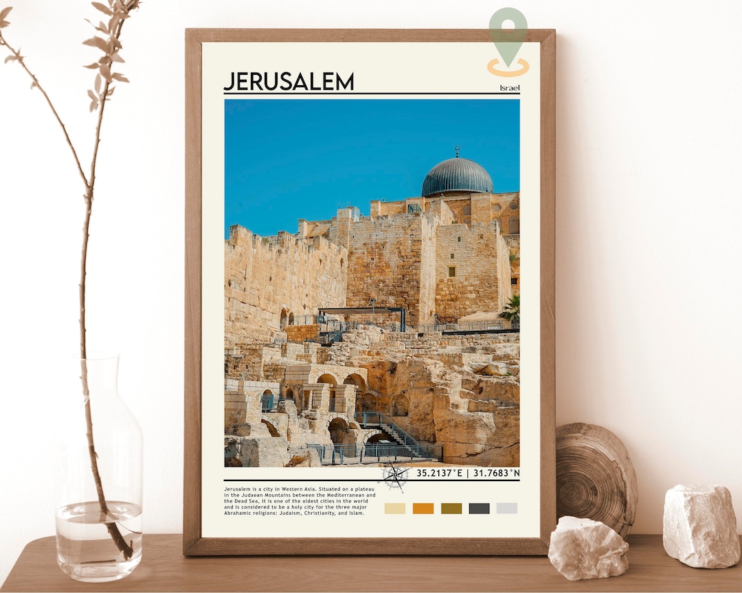 Jerusalem Print, Vintage Poster, Jerusalem Wall Art, Jerusalem Digital ...