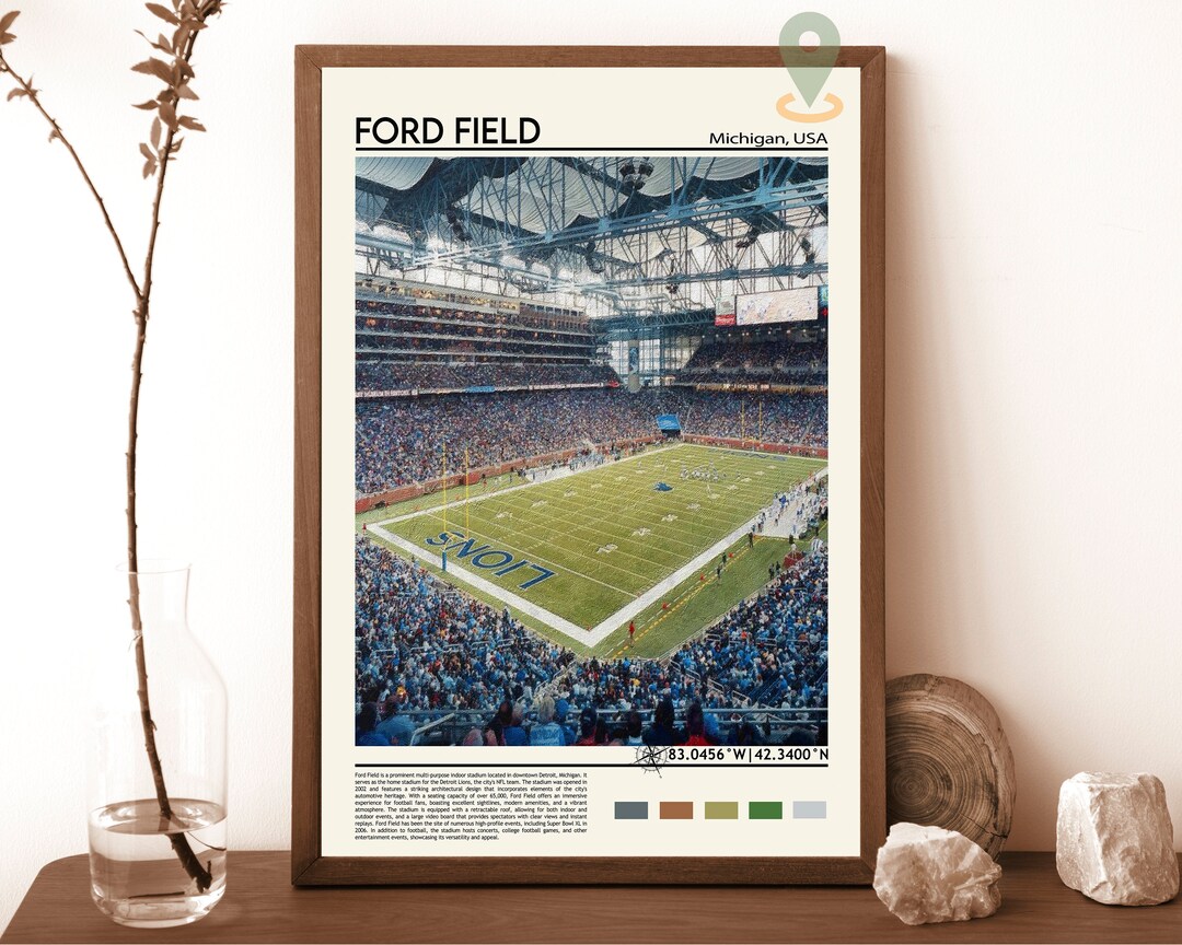 Ford Field Stadium Print Ford Field Stadium Poster Ford - Etsy