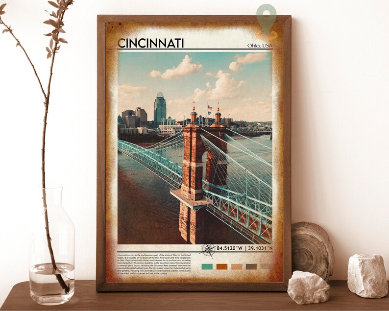 Cincinnati Print Cincinnati Poster Cincinnati Wall Art - Etsy