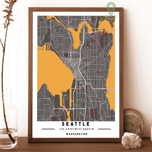 Seattle Poster - Etsy