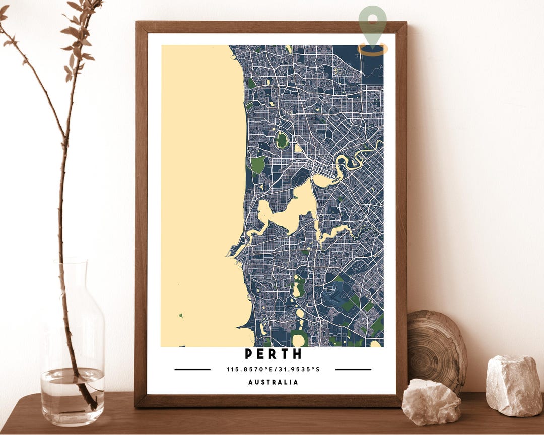 Perth Map, Perth Map Print, Perth Personalized Map, Perth Wall Art ...
