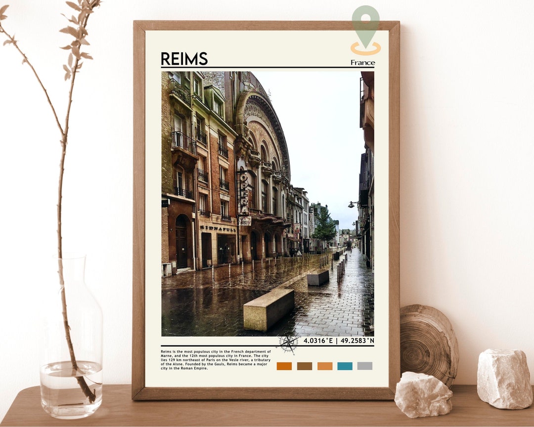 Reims Poster, Vintage Poster, Reims Wandkunst, Reims Poster, Reims Foto ...