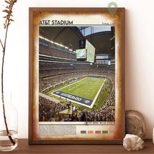 AT&T Stadium Poster,dallas Cowboys Stadium Poster, Football NCAA Lovers ...