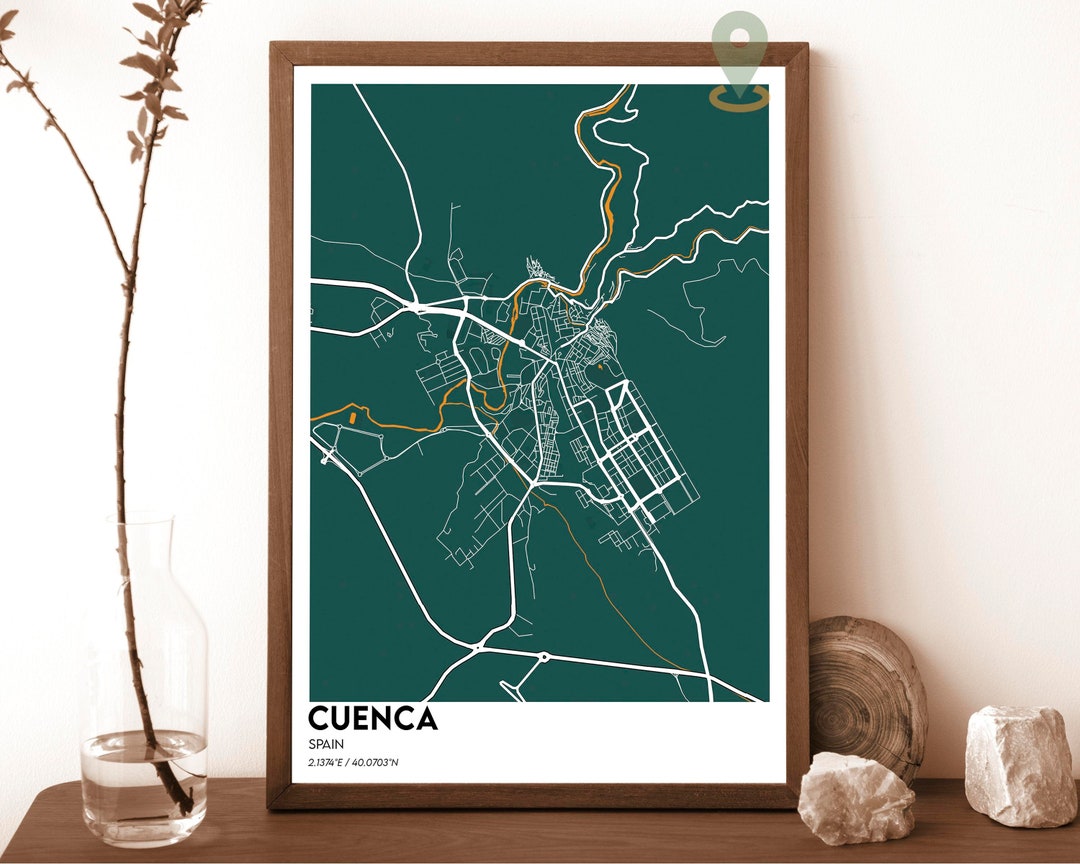 Cuenca Map, Cuenca Map Print, Cuenca Personalized Map, Cuenca Wall Art ...
