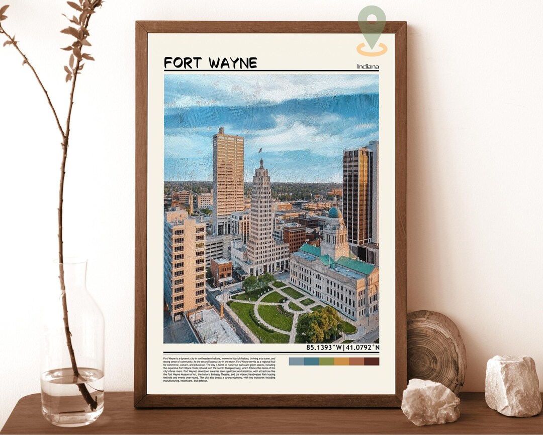 Fort Wayne Print, Fort Wayne Poster, Fort Wayne Wall Art, Fort Wayne ...
