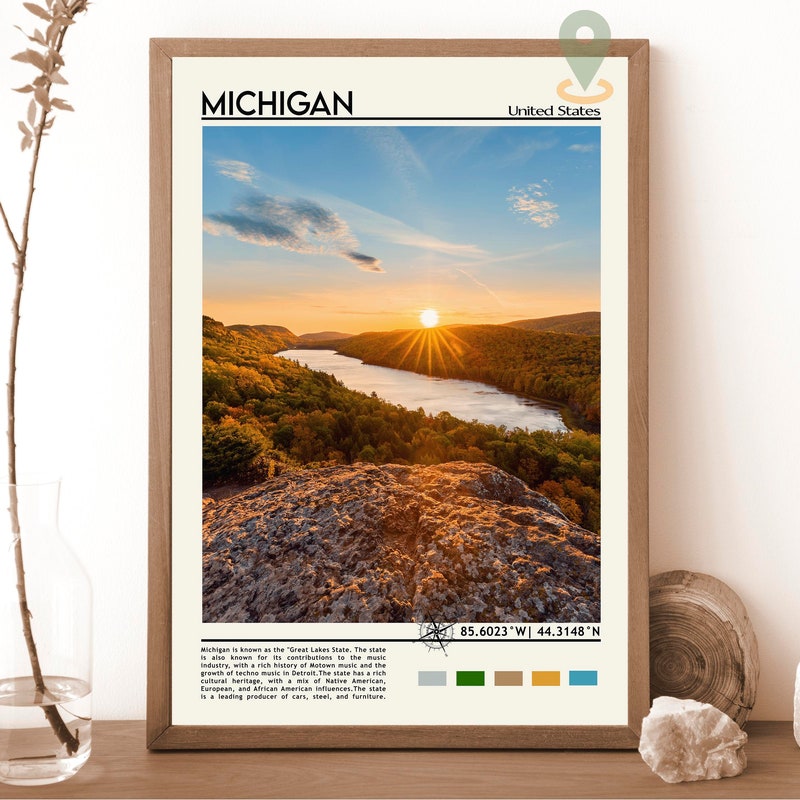Michigan Poster - Etsy