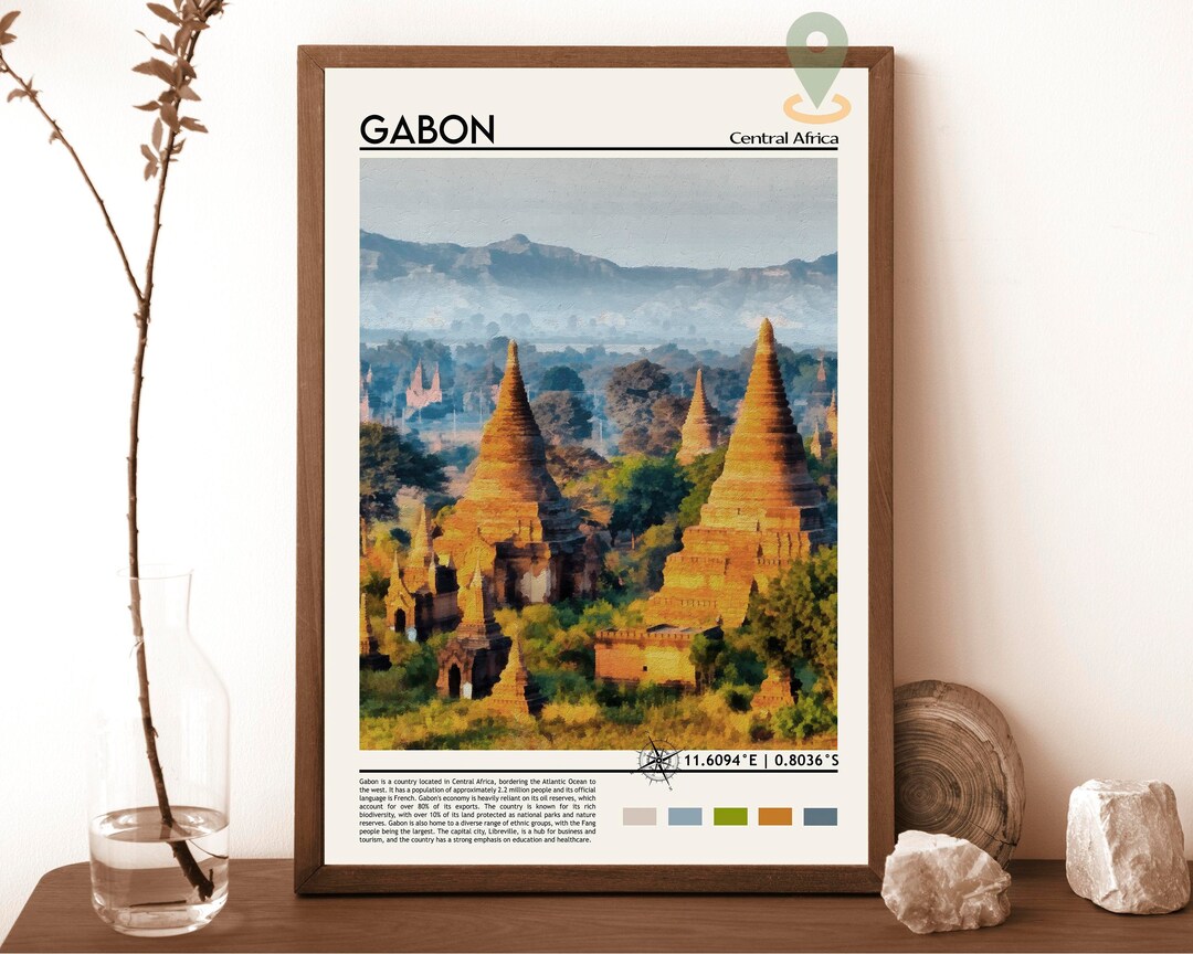 Gabon Print, Gabon Poster, Gabon Wall Art, Gabon Travel, Gabon Art ...