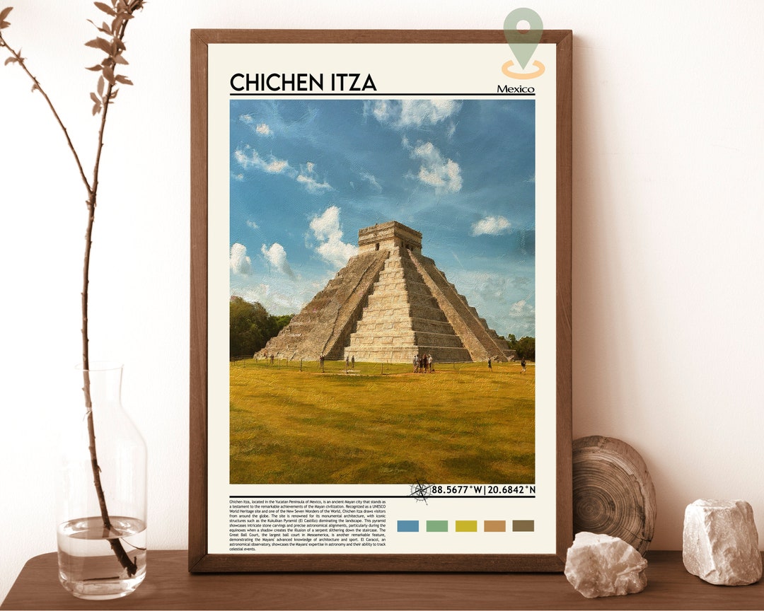 Chichen Itza Print, Chichen Itza Poster, Chichen Itza Wall Art, Chichen ...