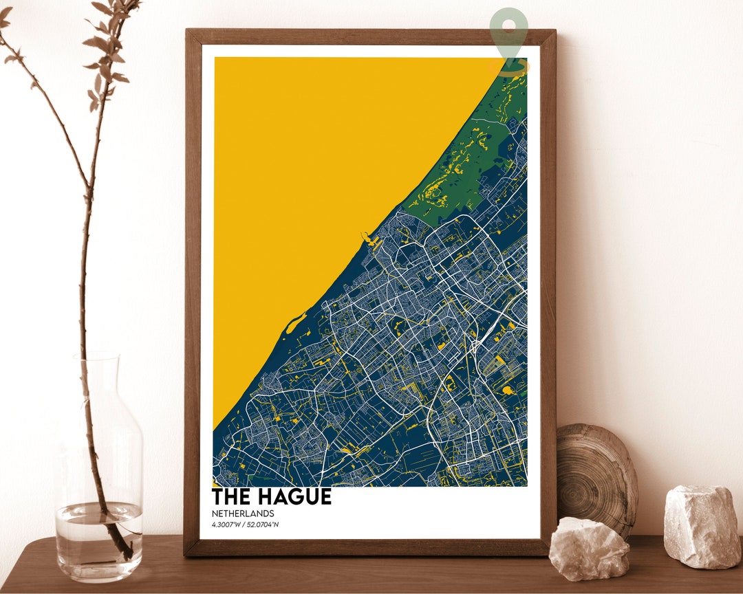 The Hague Map , the Hague Map Print, the Hague City Map, the Hague Wall ...