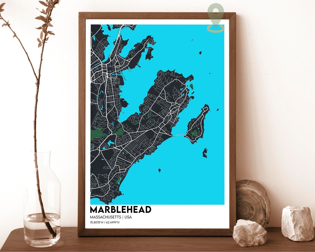 Marblehead Map, Marblehead Map Print, Marblehead Personalized Map ...