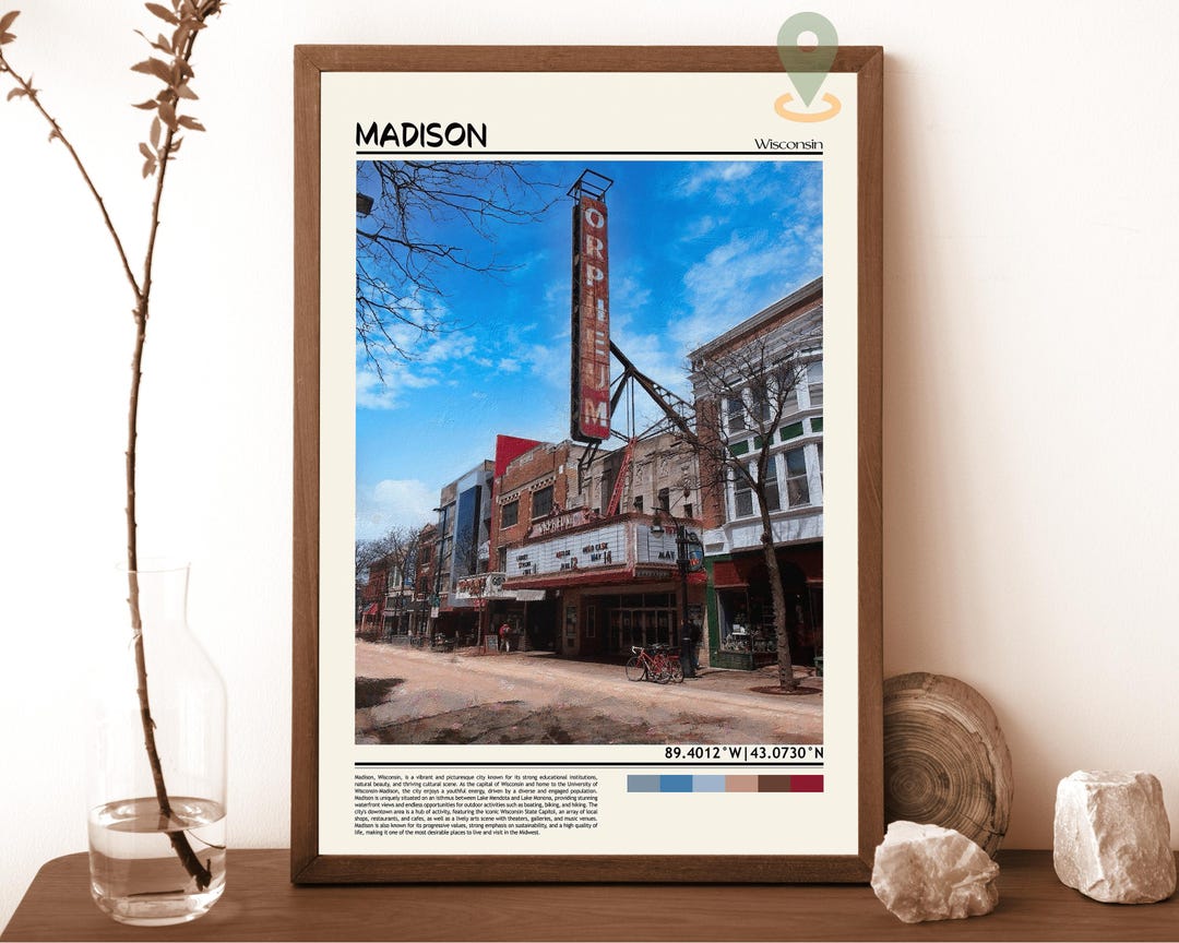 Madison Map, Madison Map Print, Madison Wall Art, Madison Travel Poster ...