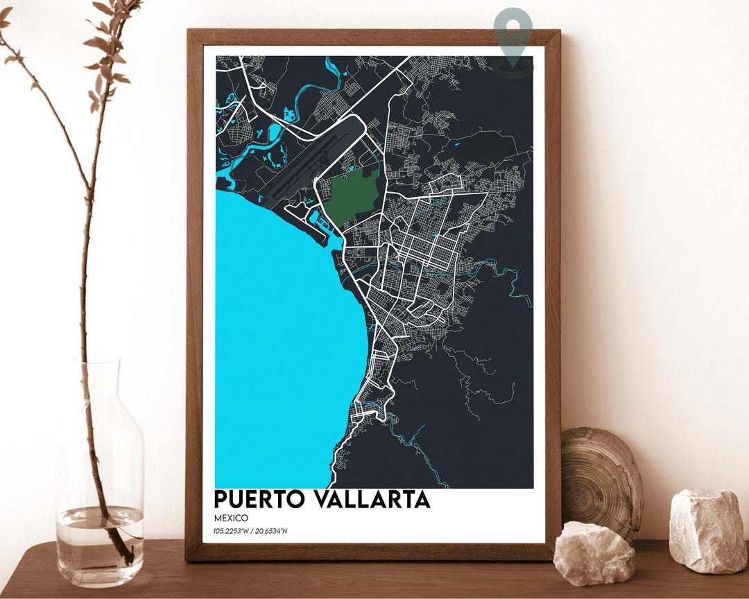 Puerto Vallarta Map, Puerto Vallarta Map Print, Puerto Vallarta ...