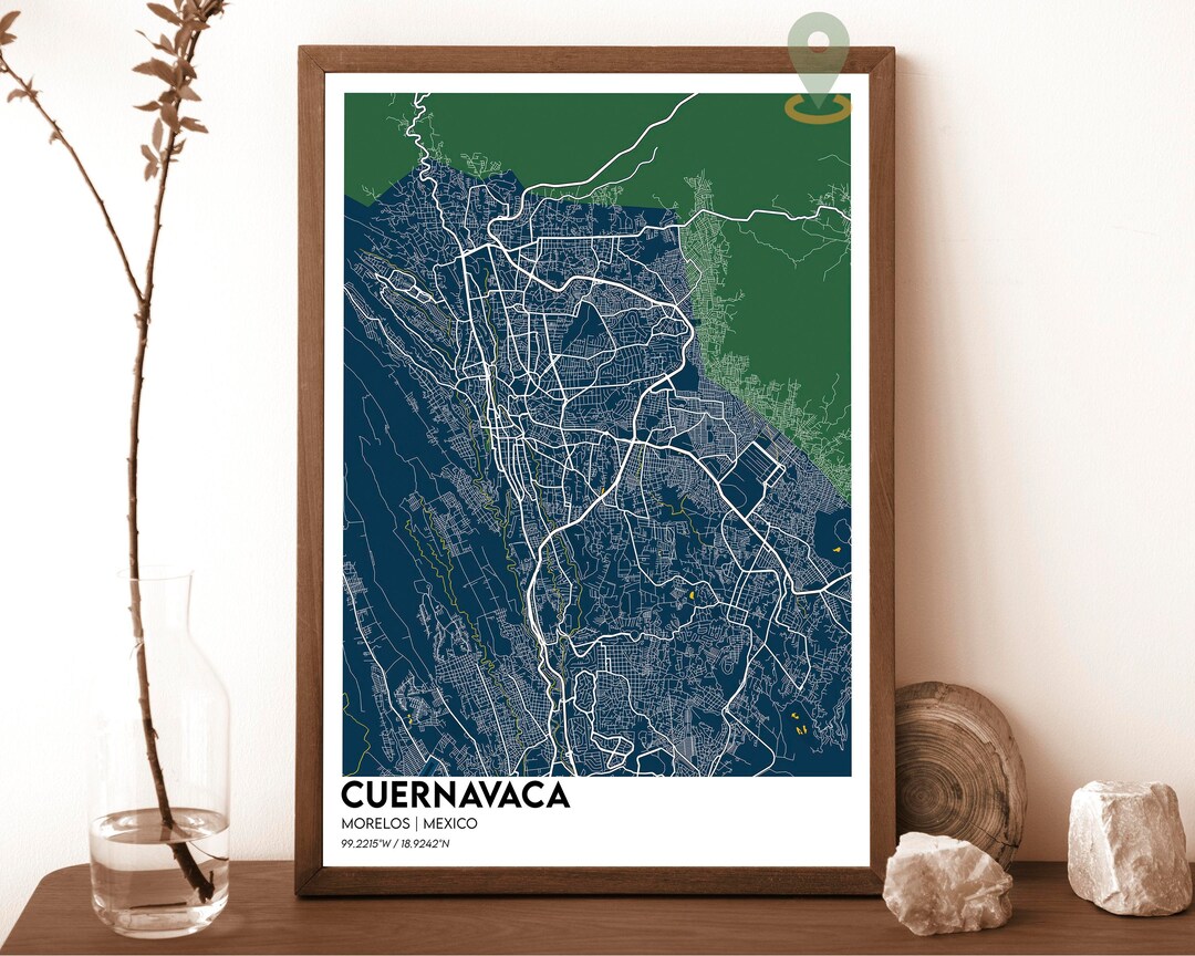 Cuernavaca Map, Cuernavaca Map Print, Cuernavaca City Art, Cuernavaca Wall Art, Cuernavaca ...