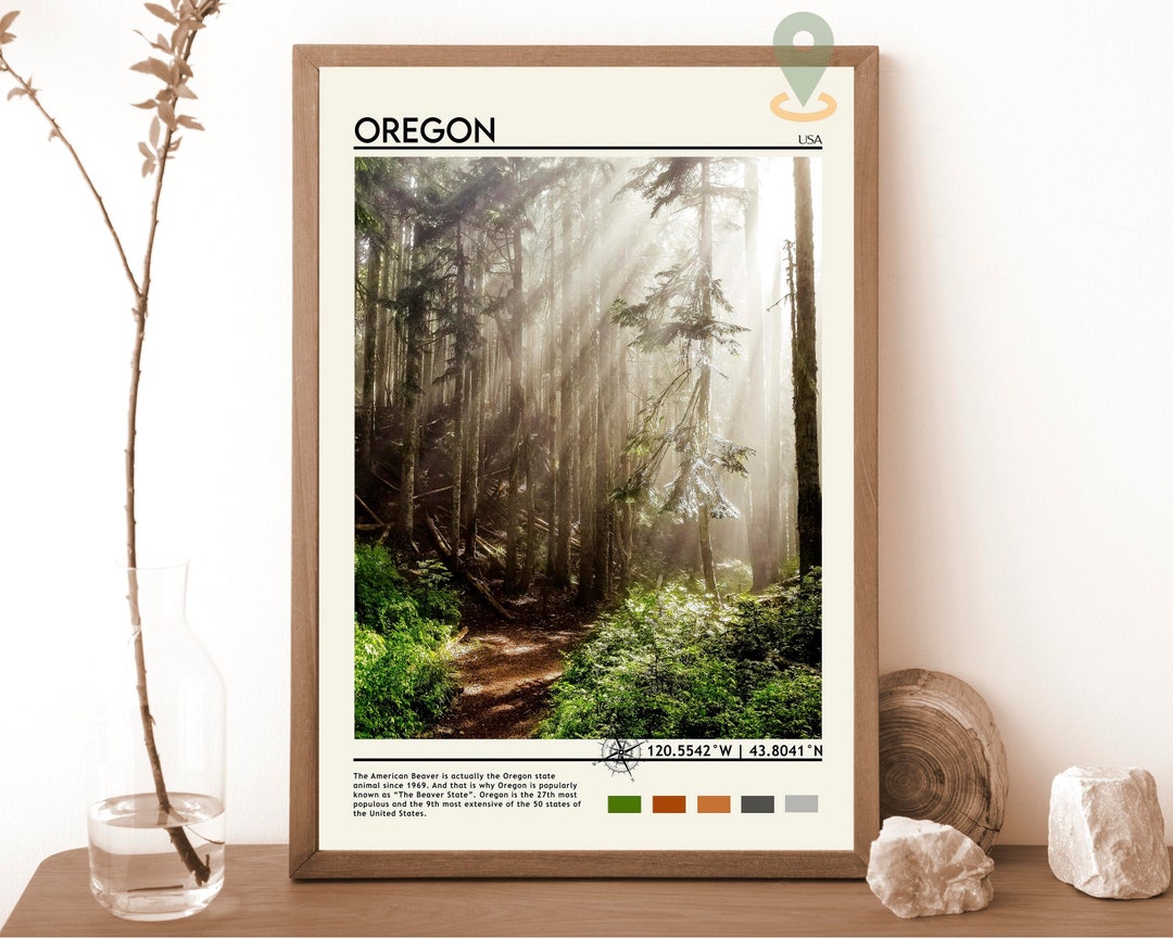 Oregon Travel Poster, Oregon Print, Oregon Wall Art, Oregon Vintage ...