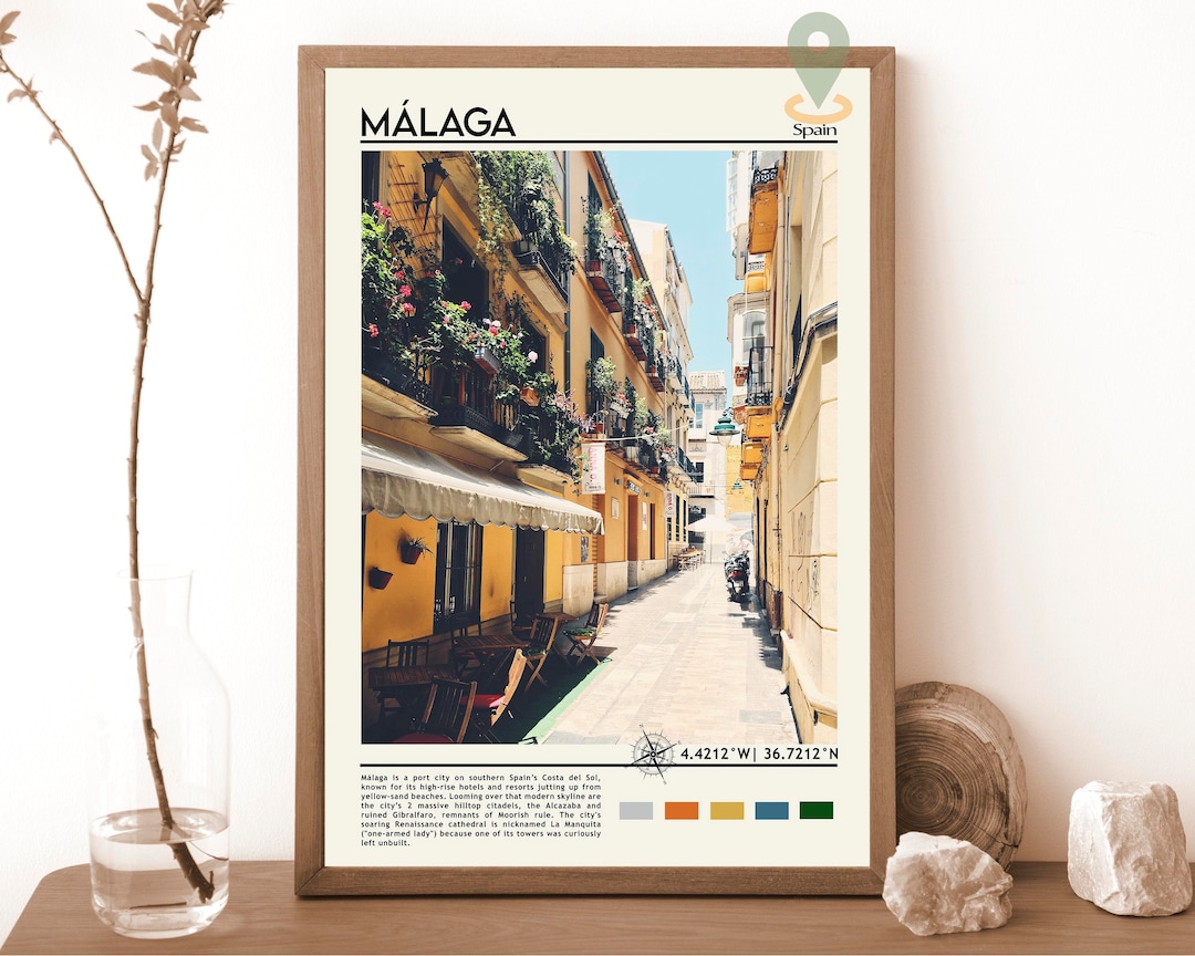 Malaga Print, Vintage Poster, Malaga Art, Malaga Poster, Malaga Photo, Malaga Poster Print ...