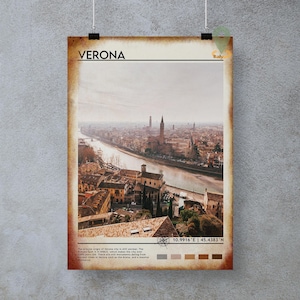 Verona Print, Vintage Poster, Verona Wall Art, Verona Poster, Verona ...
