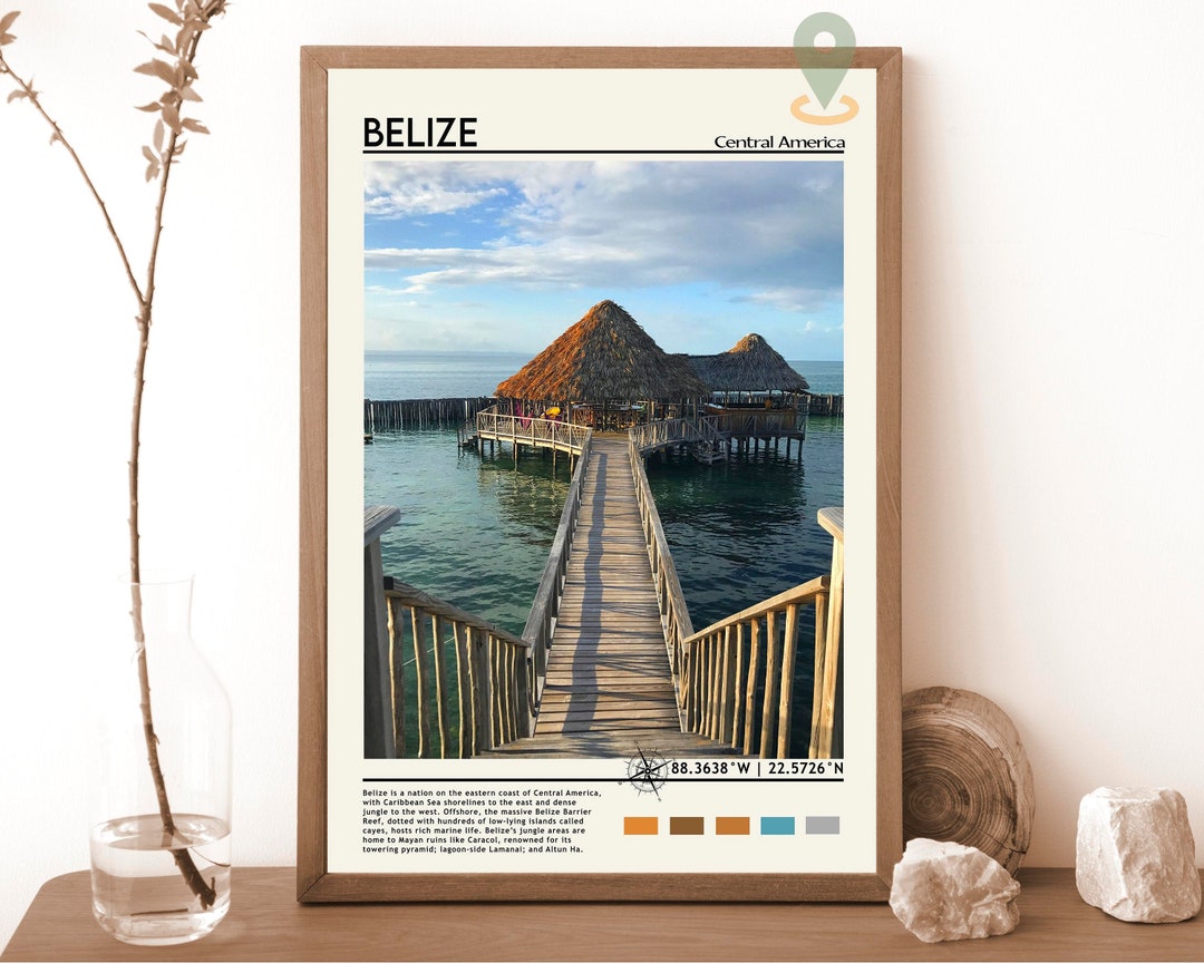 Belize Print Vintage Poster Belize Wall Art Belize Poster Belize Photo ...