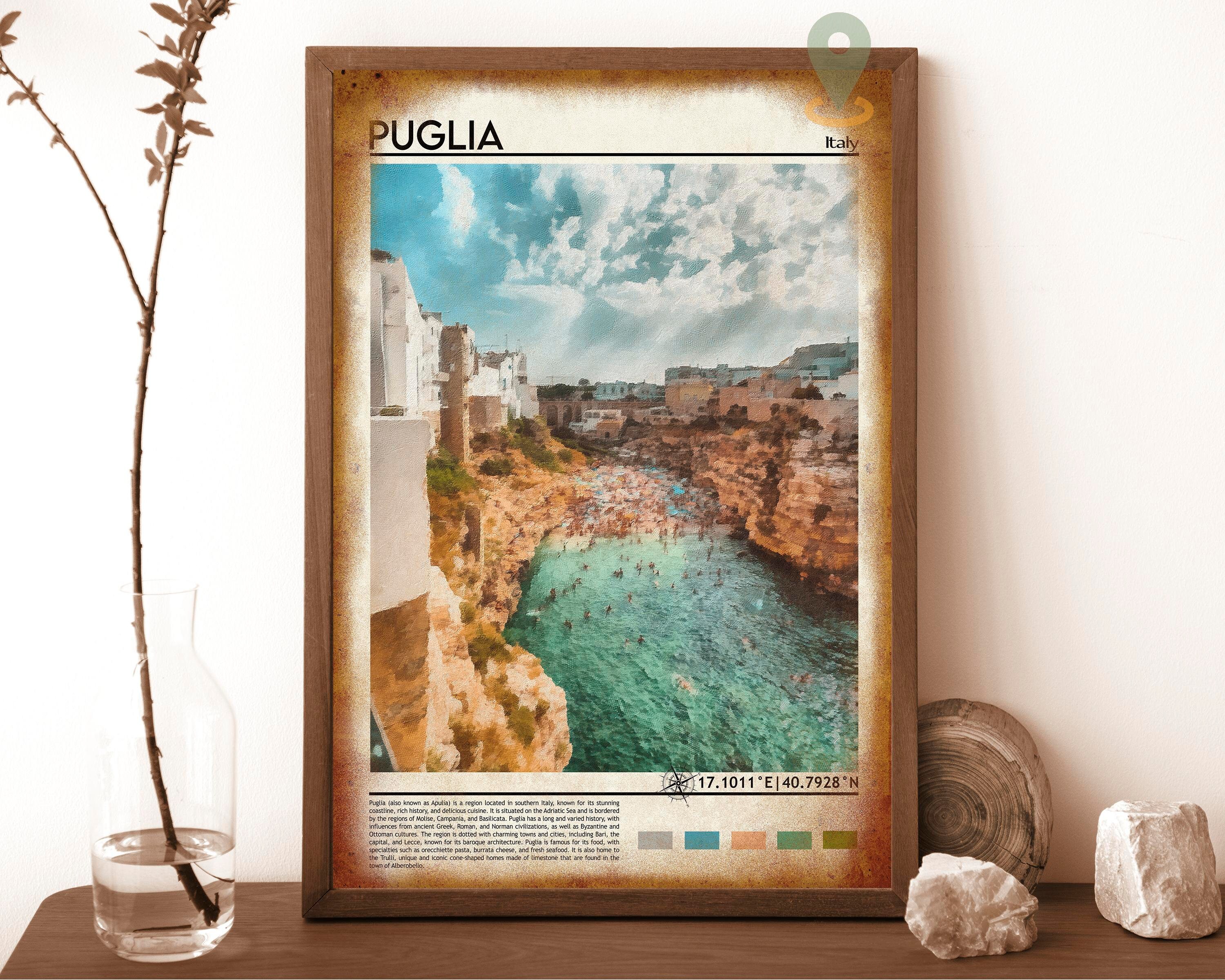 Puglia Print Puglia Poster Puglia Wall Art Puglia Travel - Etsy