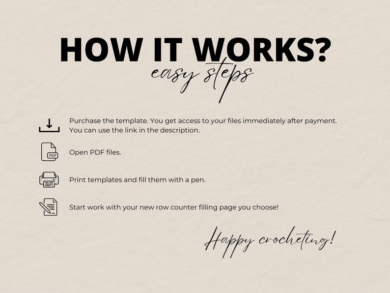 Row Counter Sheet Knitting Crochet and Amigurumi Planner Stitch Counter ...