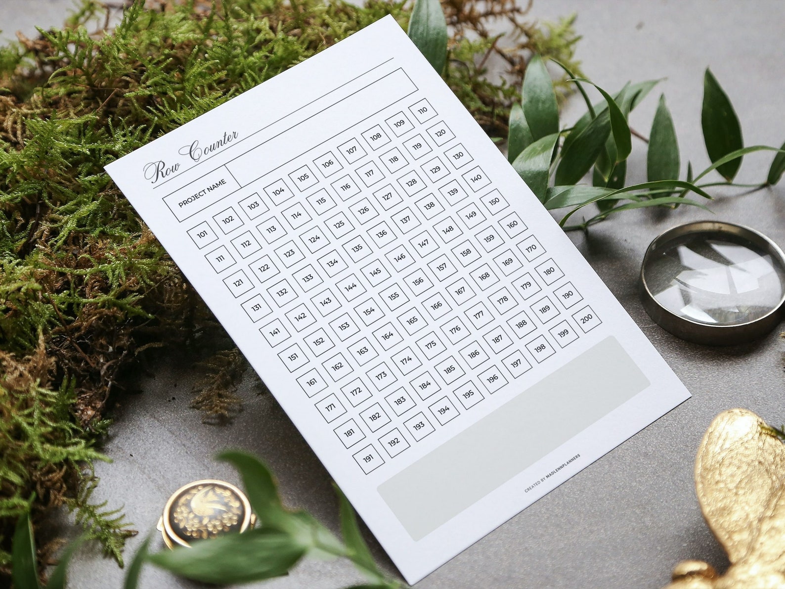 Row Counter Sheet Knitting Crochet and Amigurumi Planner Stitch Counter ...