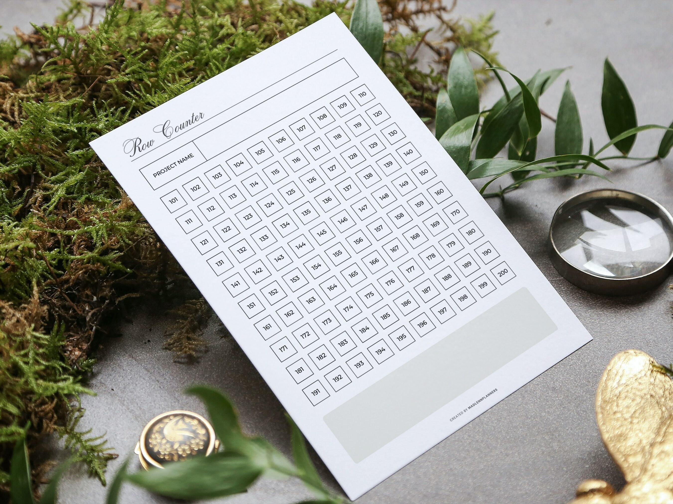 Row Counter Sheet Knitting Crochet and Amigurumi Planner Stitch Counter ...