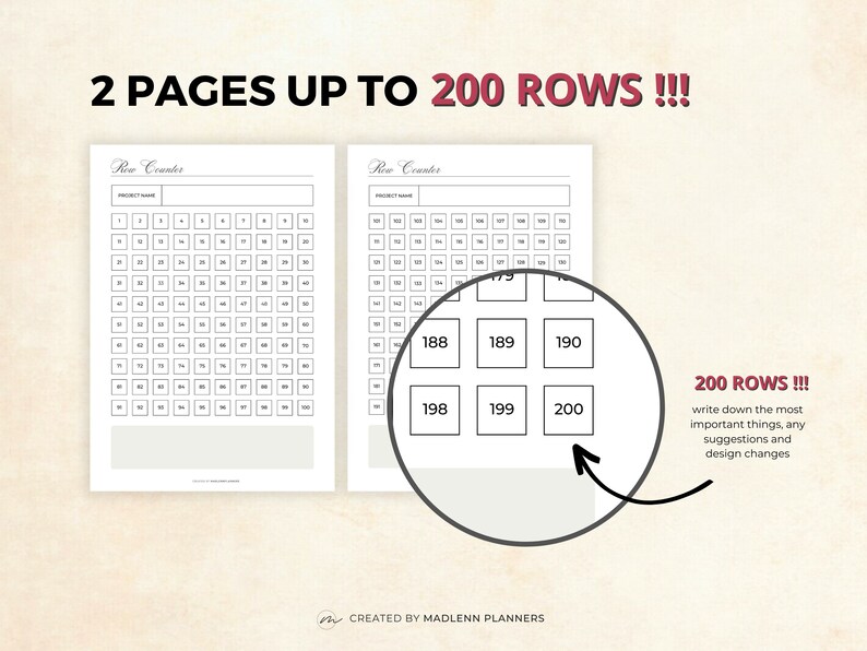 Row Counter Sheet Knitting Crochet and Amigurumi Planner - Etsy