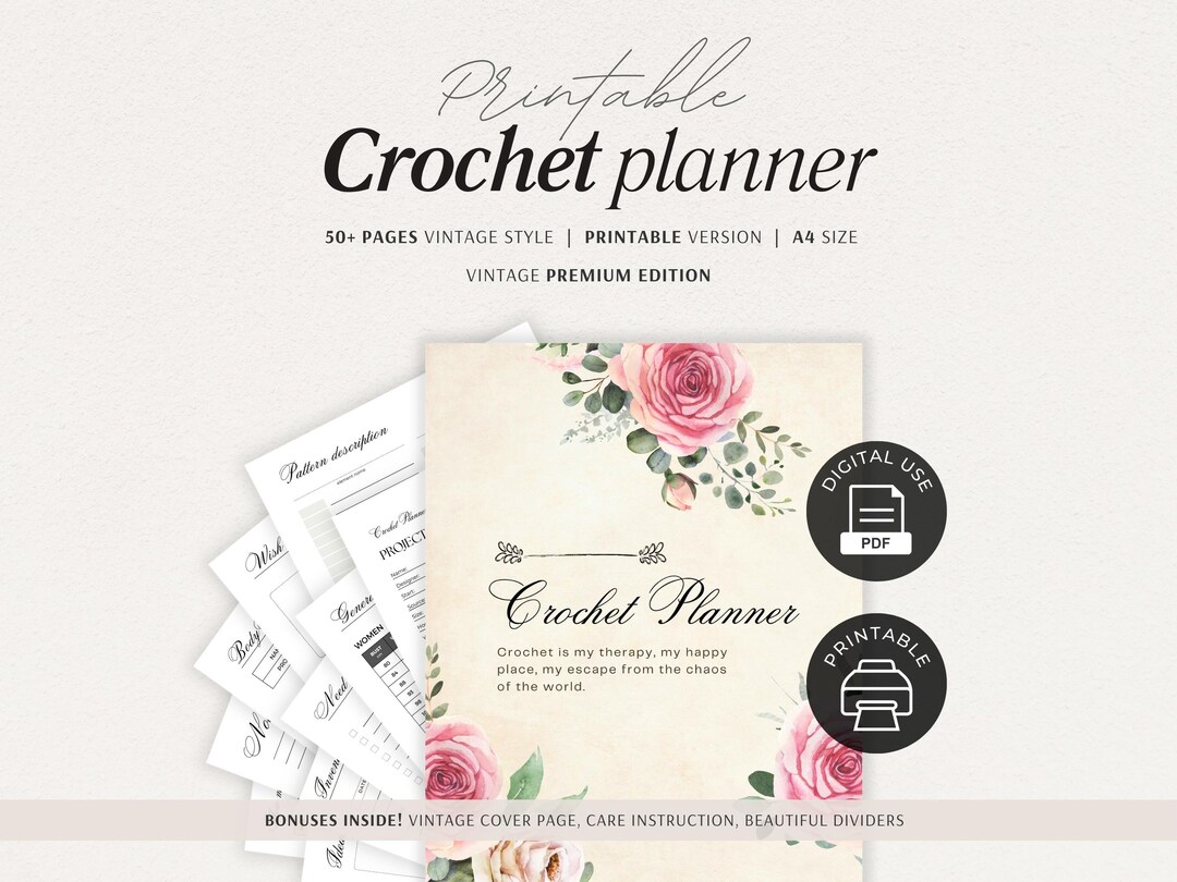 Ultimate Crochet Planner Bundle Printable Vintage Crochet Journal ...