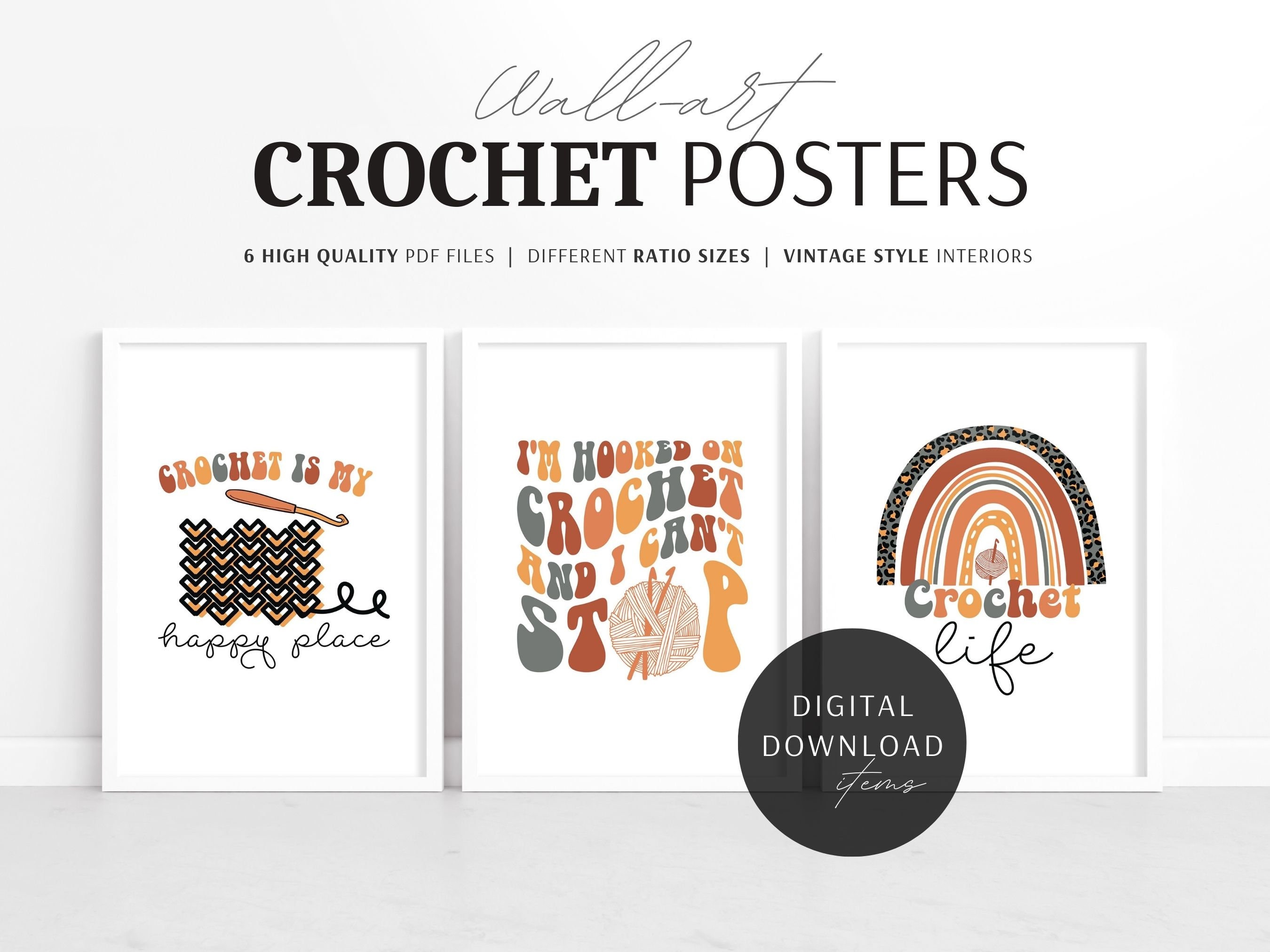 Wall Art Crochet Quotes, Vintage Crochet Printable, Home Decor ...