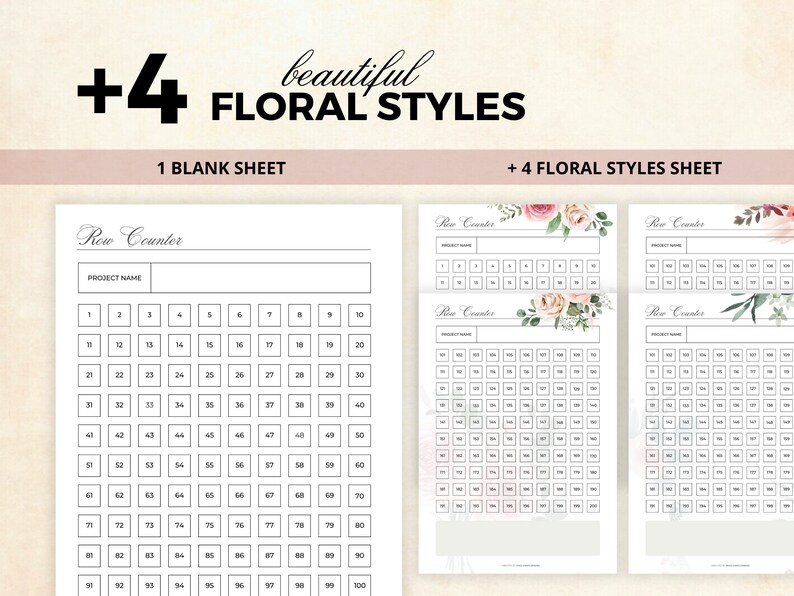 Row Counter Sheet Knitting Crochet and Amigurumi Planner - Etsy