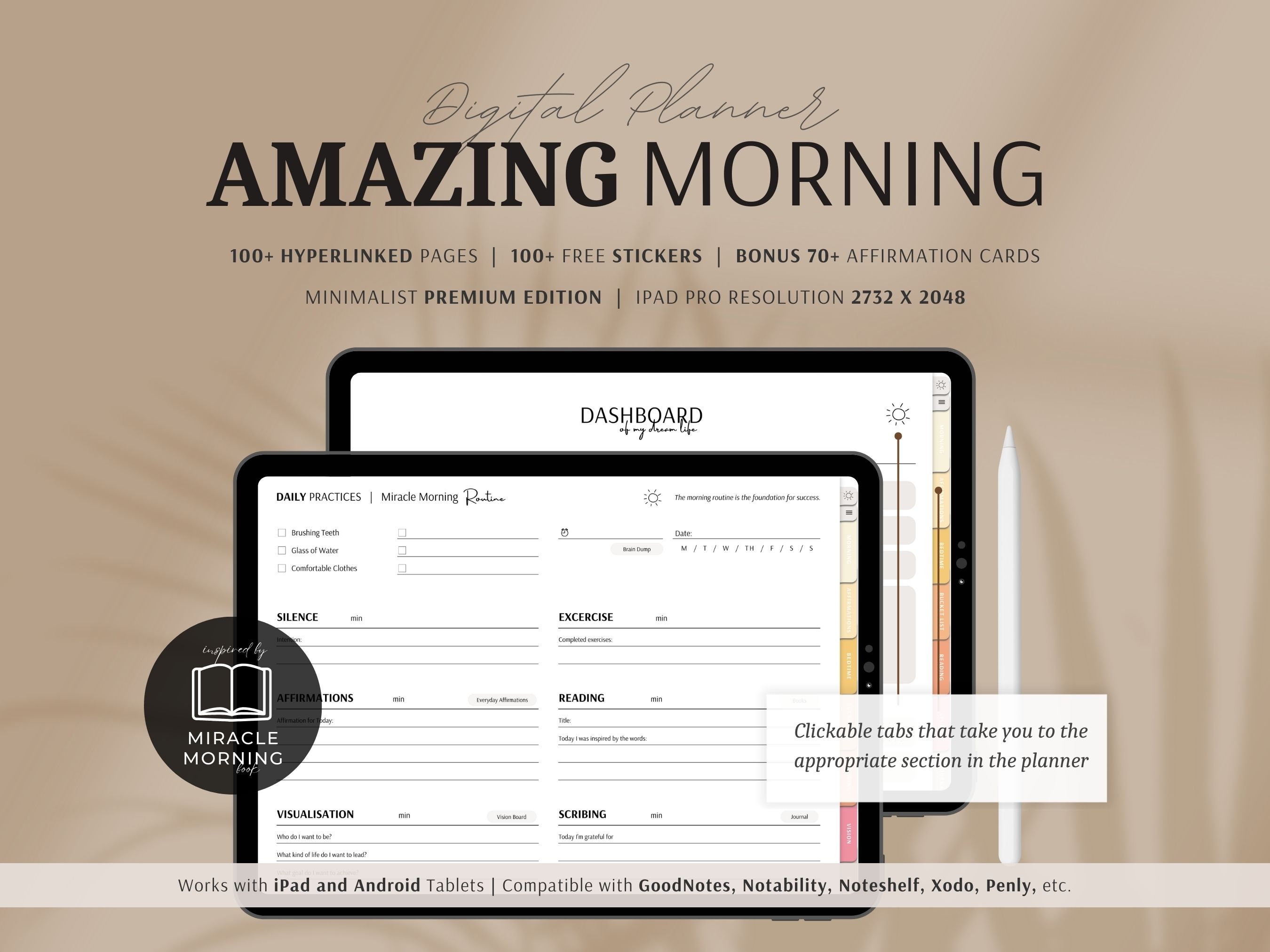 Amazing Morning Routine Journal Digital Planner for iPad Goodnotes ...
