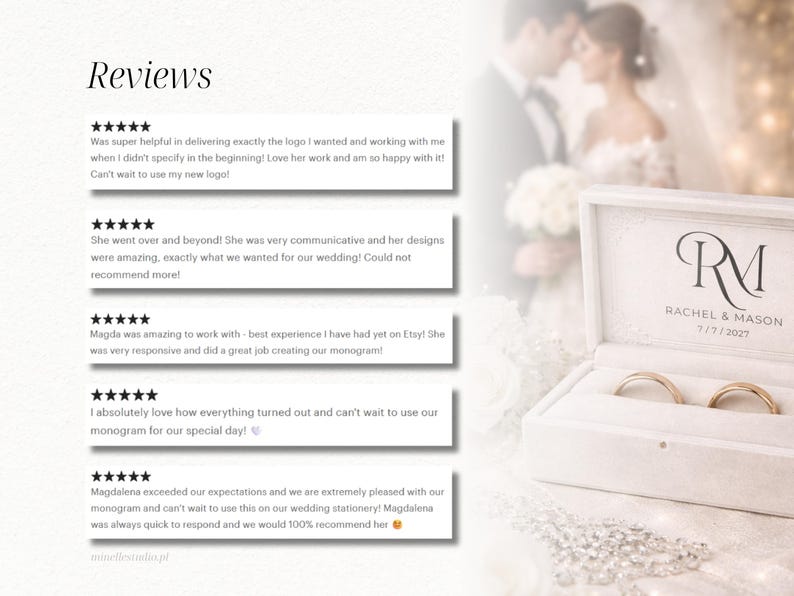 Modern Wedding Monogram, Custom Logo, Couture Couple Initials for ...