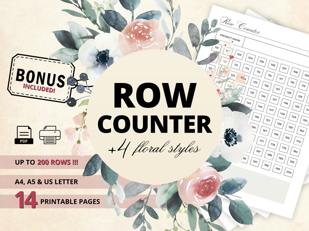 Row Counter Sheet Knitting Crochet and Amigurumi Planner - Etsy