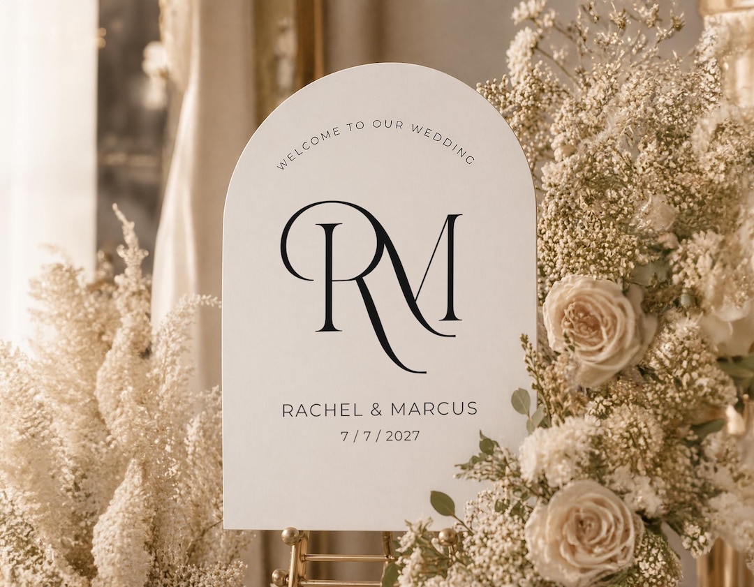 Modern Wedding Monogram, Custom Logo, Couture Couple Initials for ...