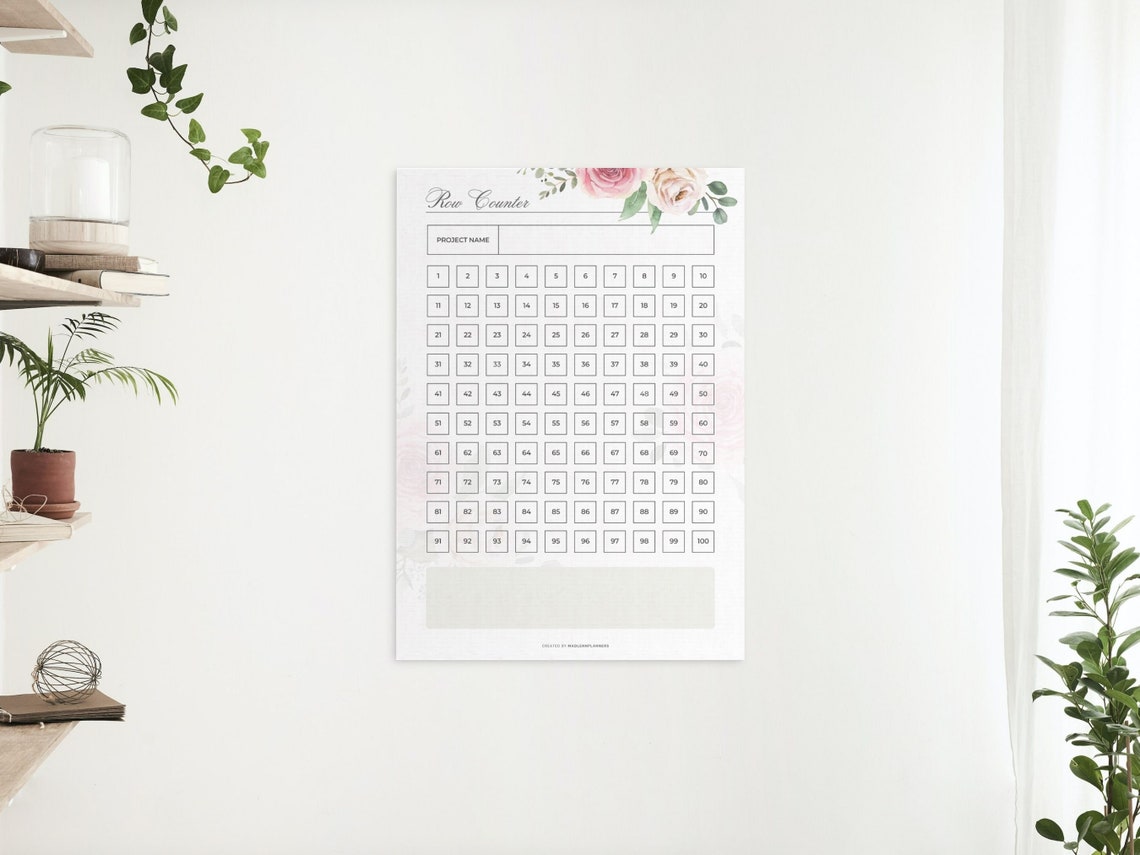 Row Counter Sheet Knitting Crochet and Amigurumi Planner Stitch Counter ...
