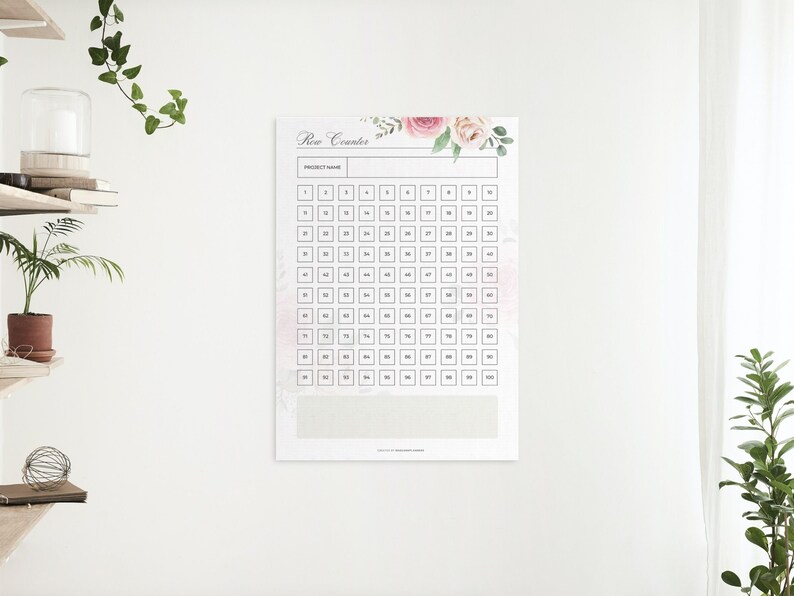 Row Counter Sheet Knitting Crochet and Amigurumi Planner Stitch Counter ...