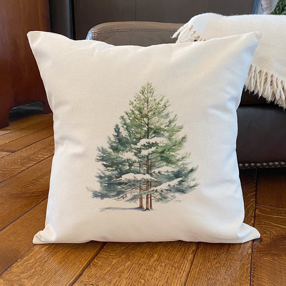 Winter Pine Trees - Square Canvas Pillow, Home Decor, Decorative Pillow ...